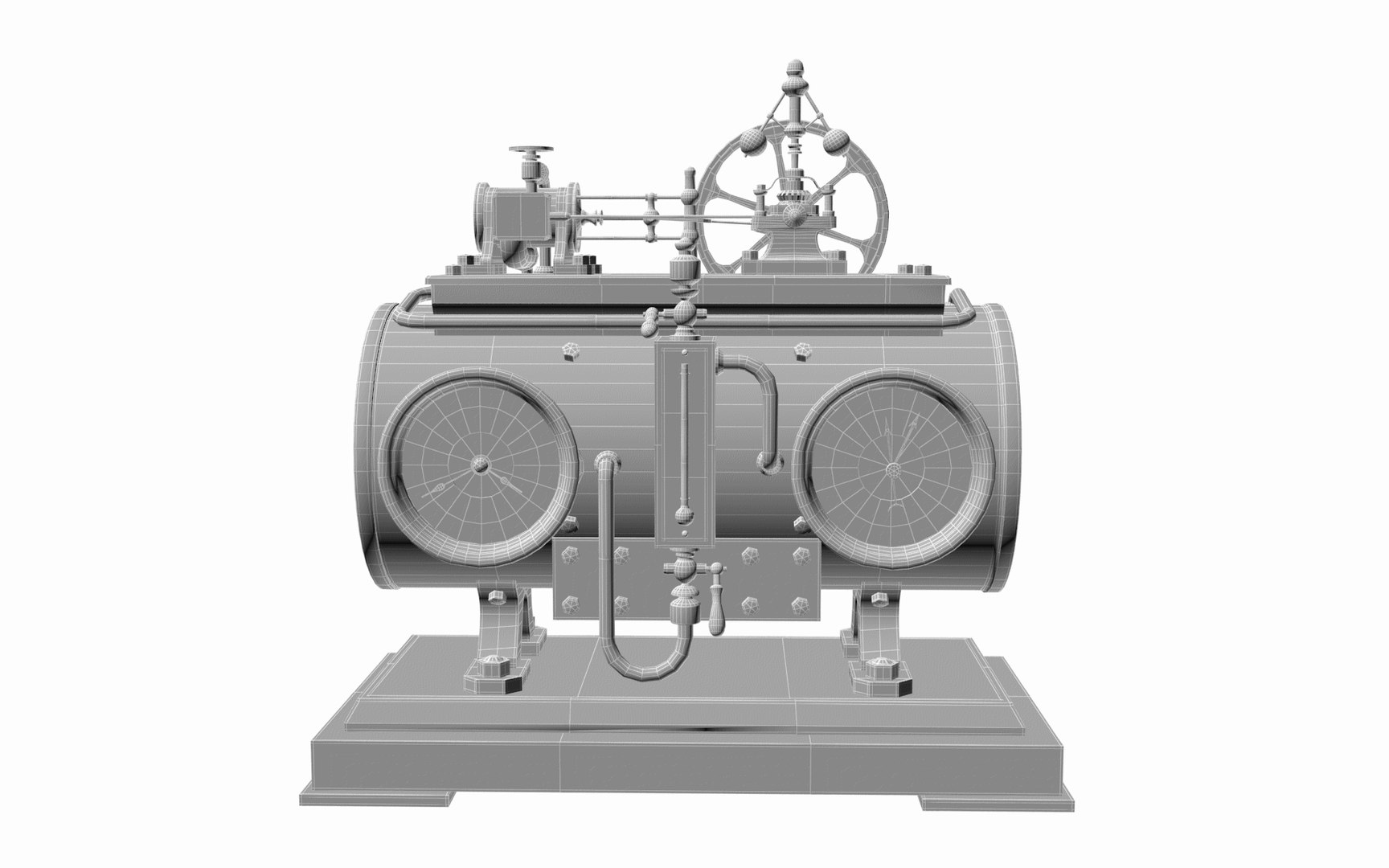 3D French Horizontal Boiler Clock - TurboSquid 1282340