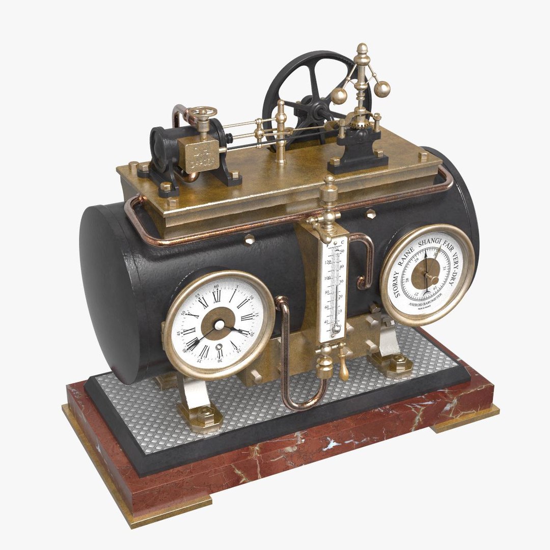 3D French Horizontal Boiler Clock - TurboSquid 1282340