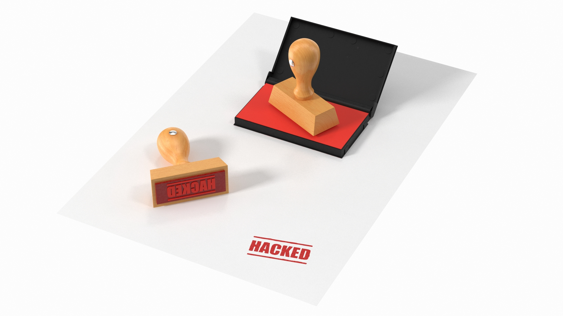 3D Model Wood Stamp With Inkpad Hacked Set - TurboSquid 1814919