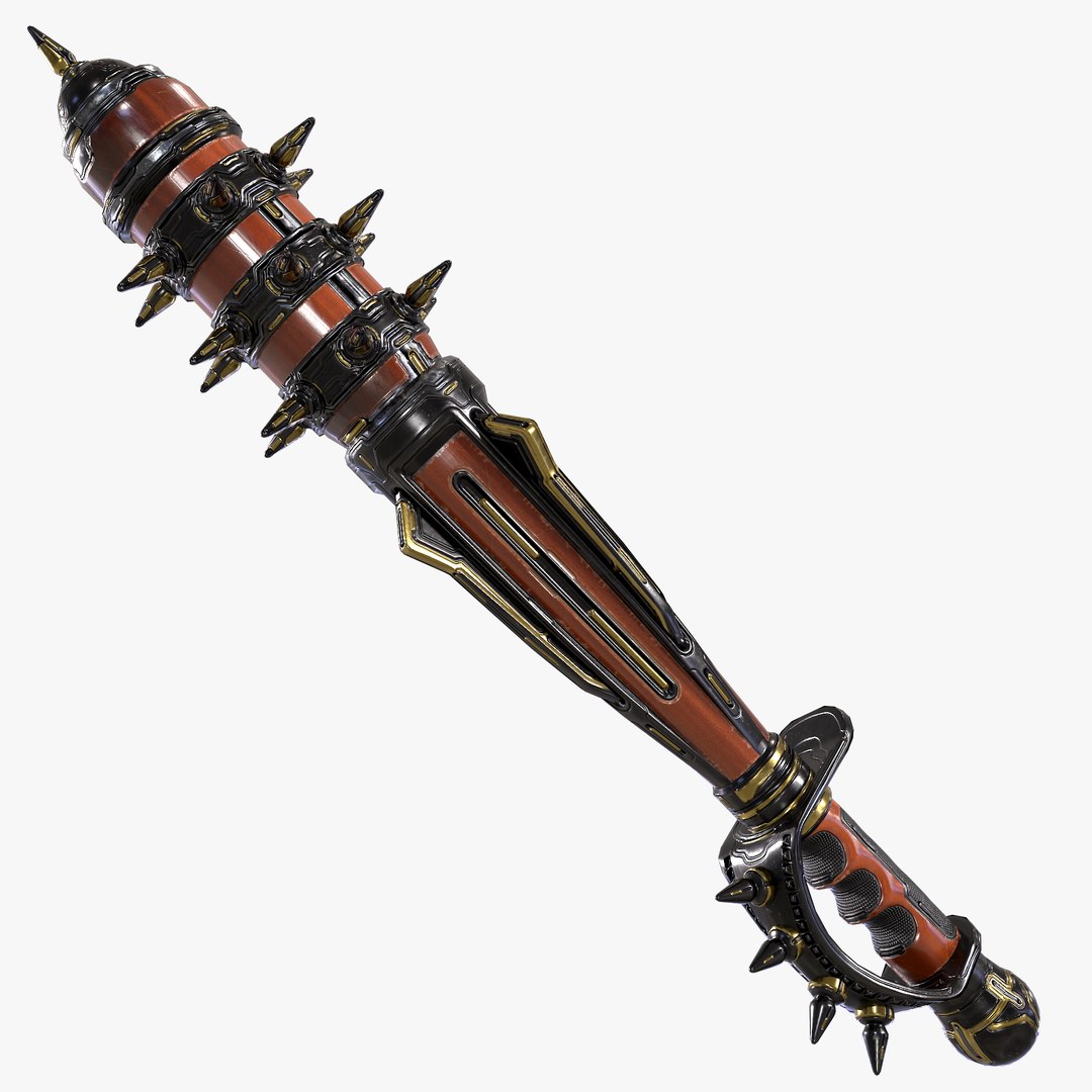 Mace Wood And Gold 3D - TurboSquid 1813215