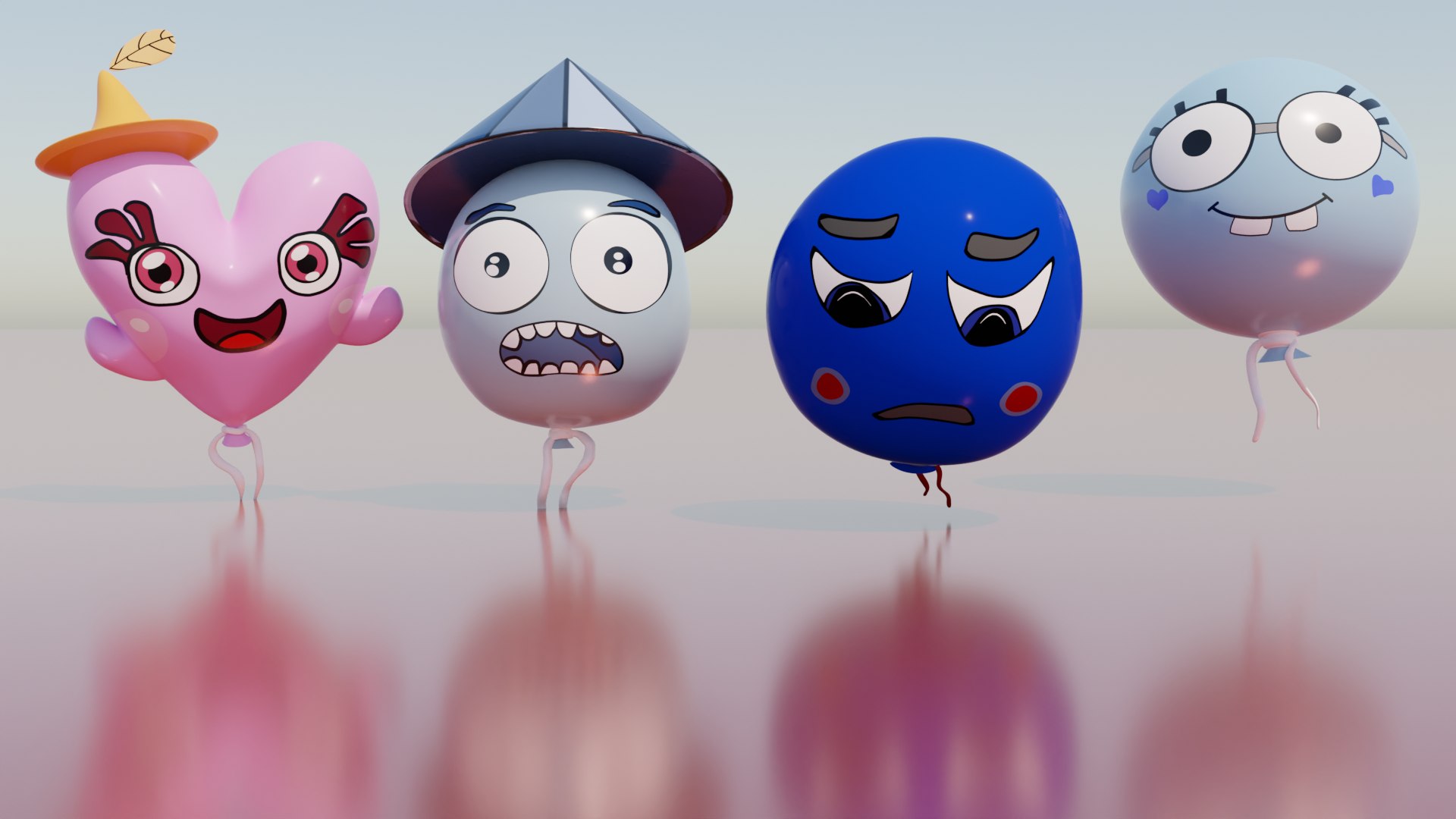 3D Funny Characters Balloon Pack Cartoon Style - TurboSquid 1952981