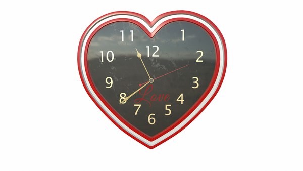 modelo 3d Reloj de pared en forma de corazón - TurboSquid 1686839