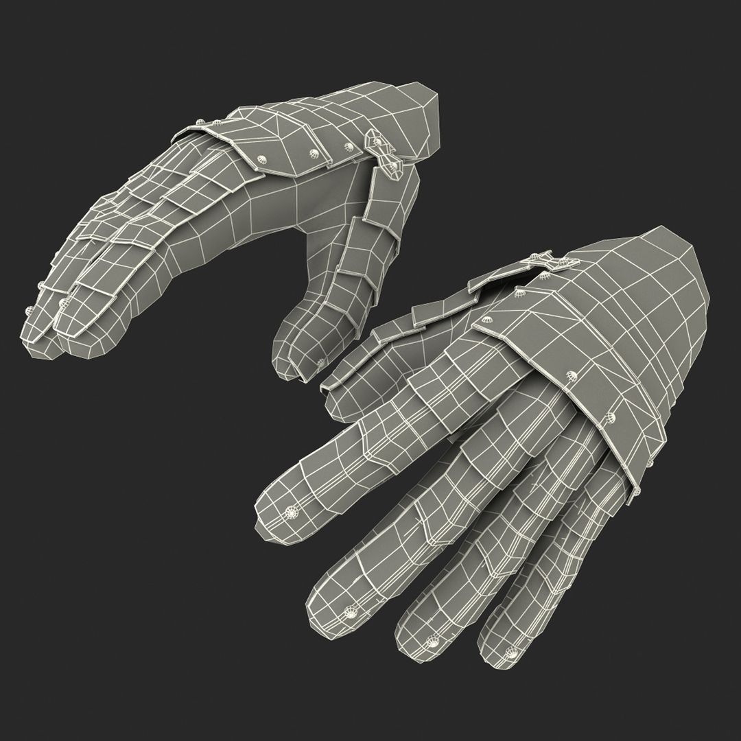 medieval gauntlet v3 3d model