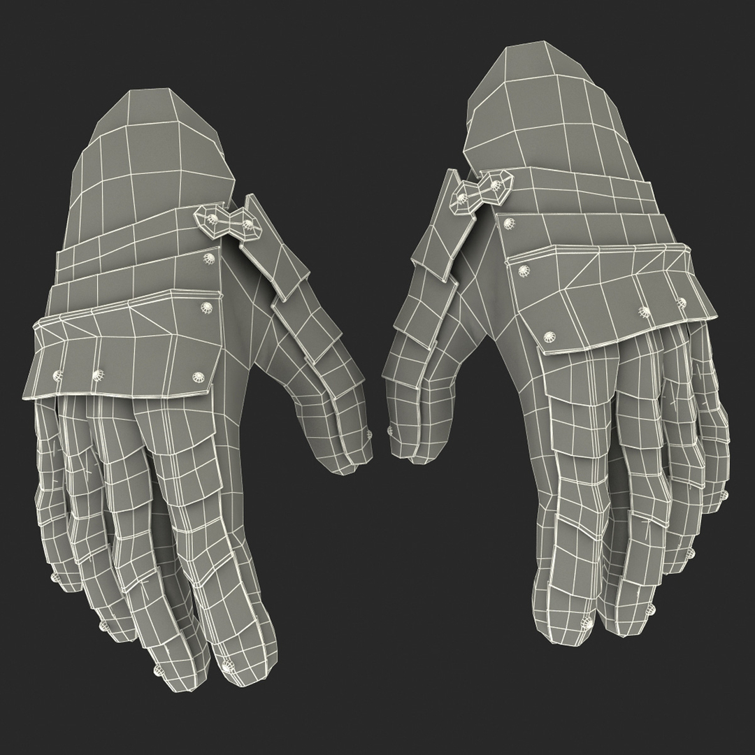 medieval gauntlet v3 3d model