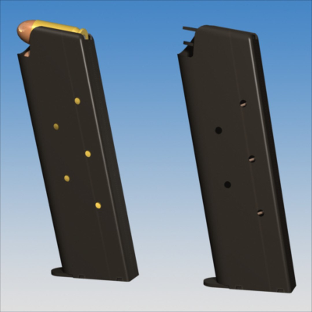 Pistol Magazine Bullet Shell 3d Model