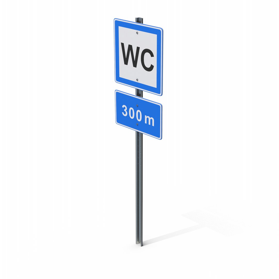 Restroom Road Sign 3D Model - TurboSquid 2108820