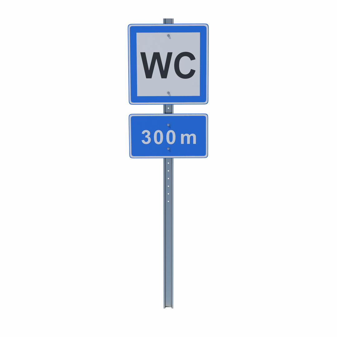 Restroom Road Sign 3D Model - TurboSquid 2108820