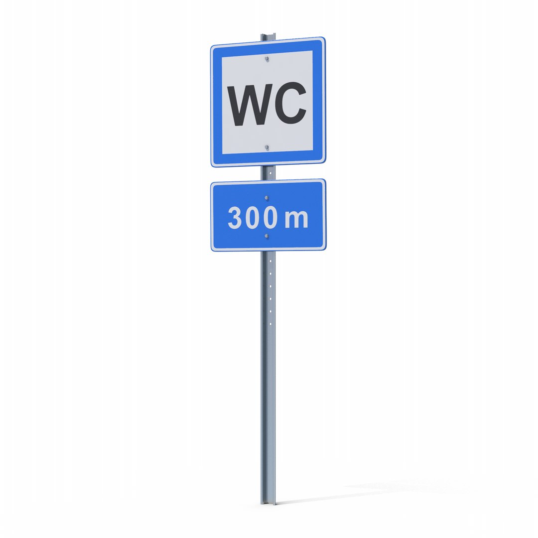 Restroom Road Sign 3D Model - TurboSquid 2108820