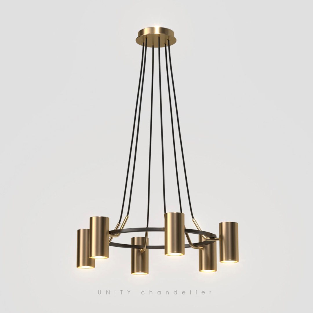3D Chandelier Unity 6 Lamps - TurboSquid 1599515