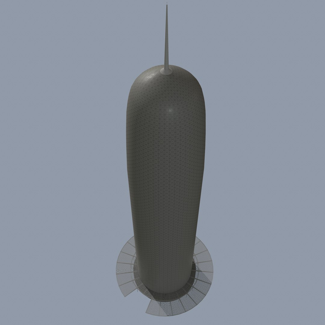 3D Model Doha Tower Burj Real-time - TurboSquid 1641675
