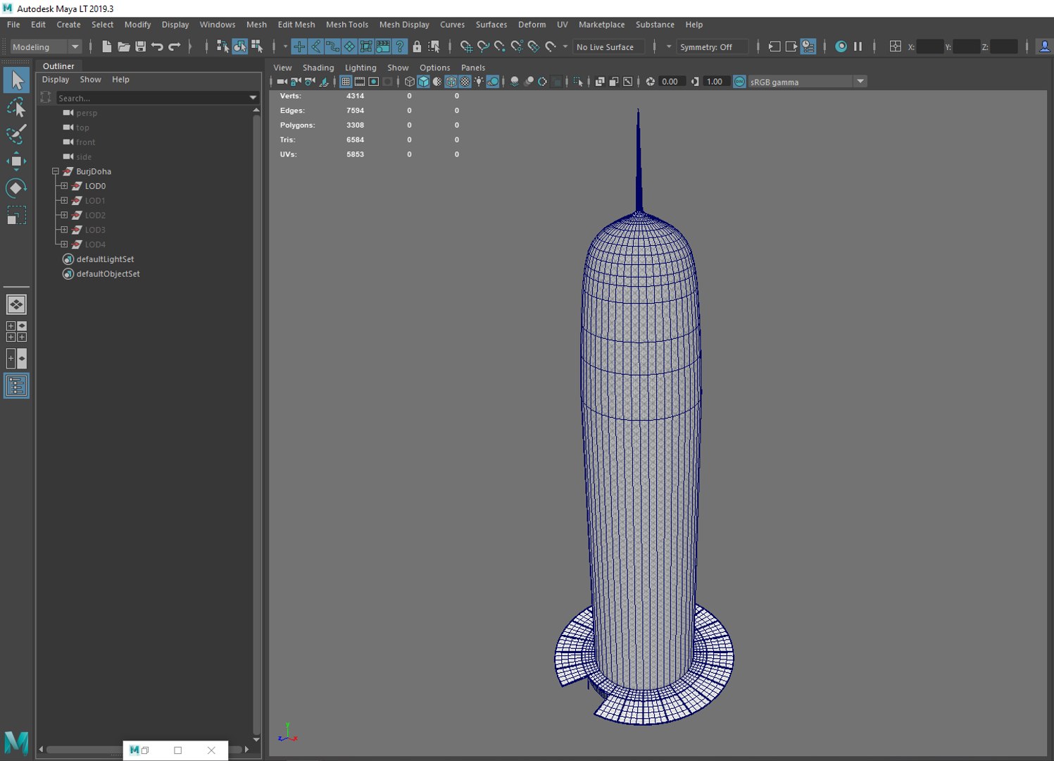 3D Model Doha Tower Burj Real-time - TurboSquid 1641675
