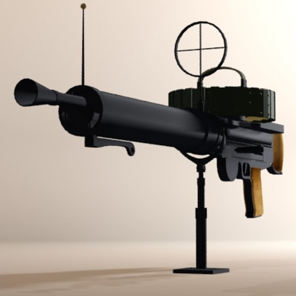 3d lewis gun machine model