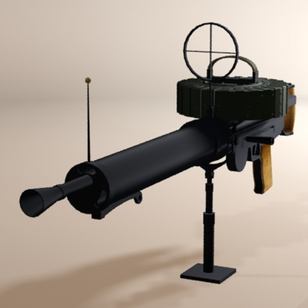 3d Lewis Gun Machine Model