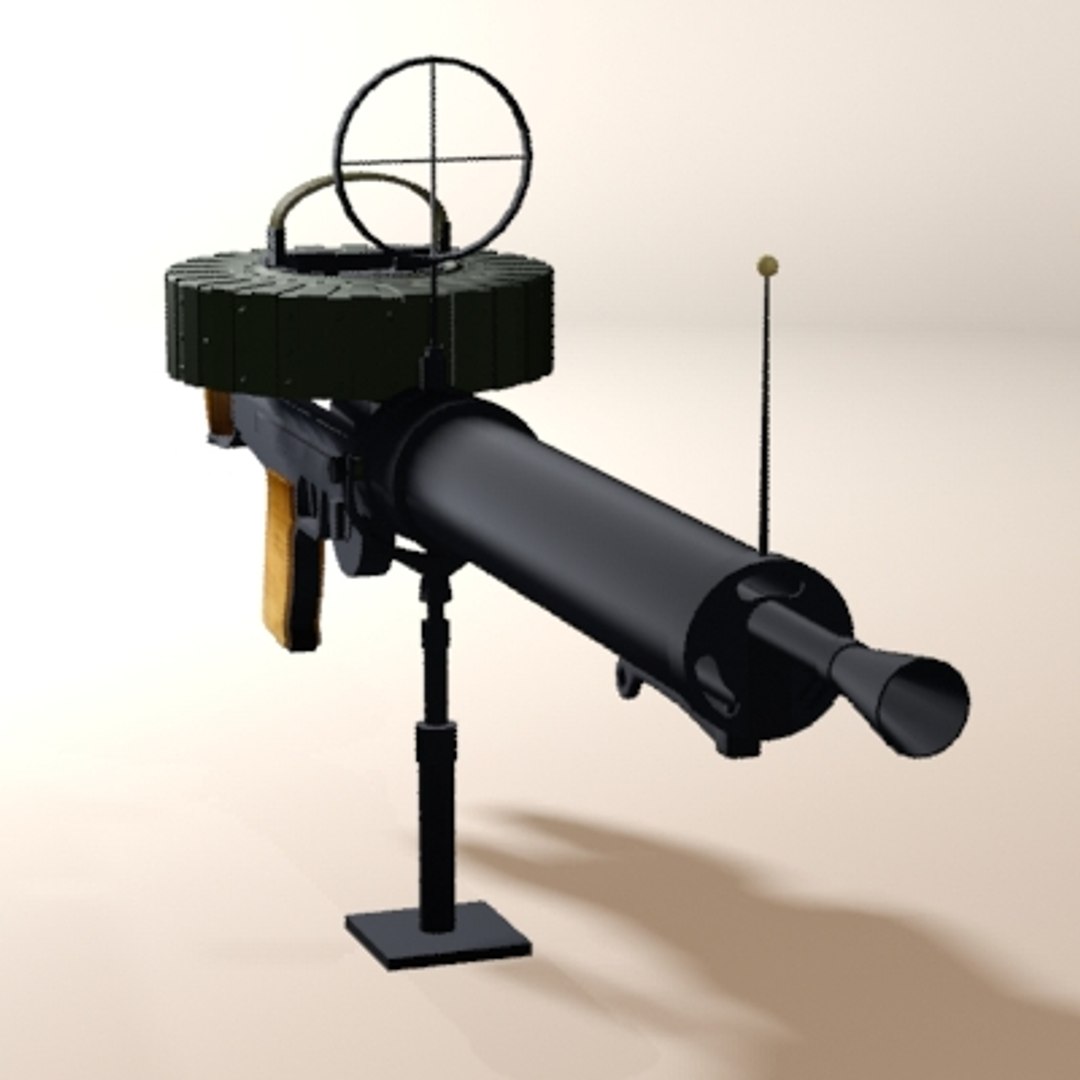 3d Lewis Gun Machine Model