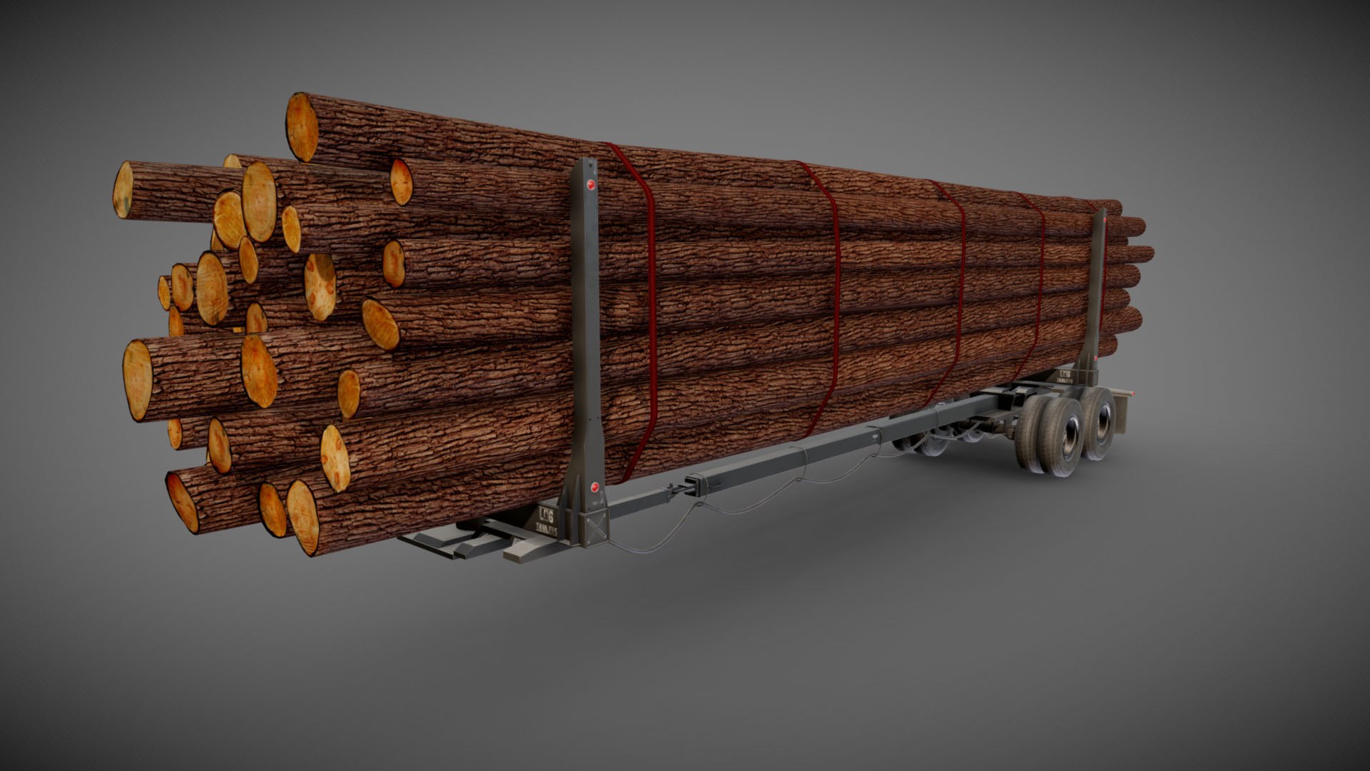 3D Log Trailer - TurboSquid 1613180