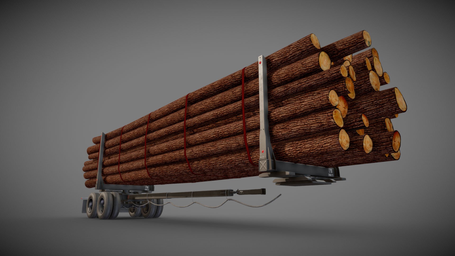 3D Log Trailer - TurboSquid 1613180