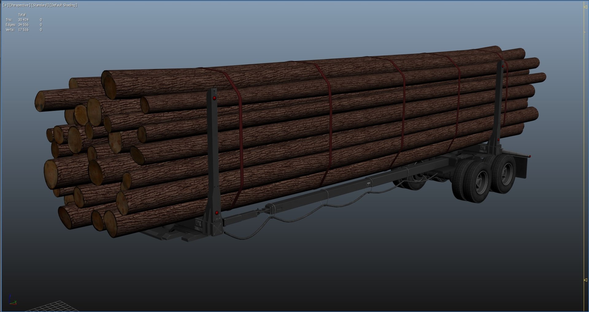 3D Log Trailer - TurboSquid 1613180
