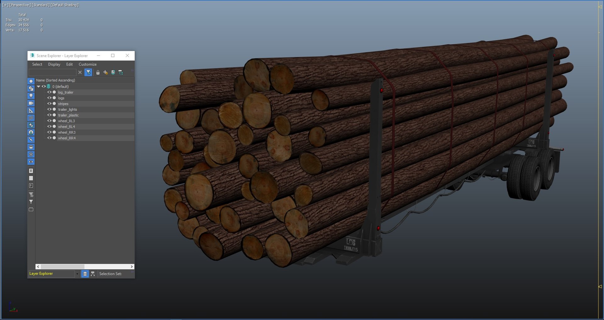 3D Log Trailer - TurboSquid 1613180