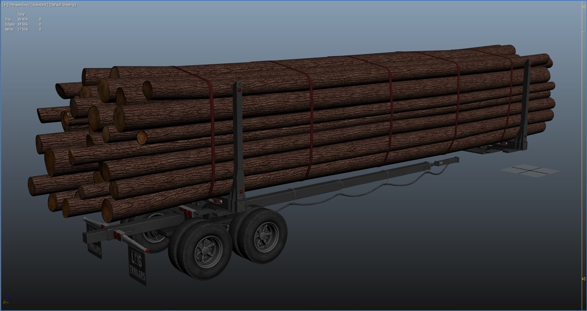 3D Log Trailer - TurboSquid 1613180