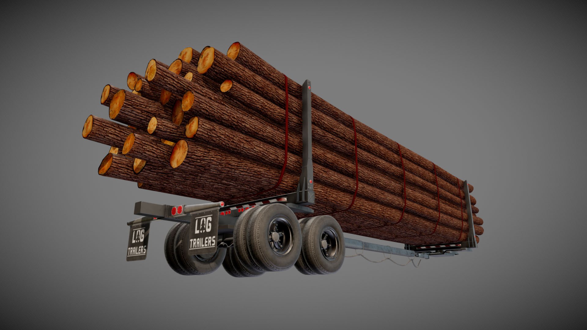 3D Log Trailer - TurboSquid 1613180