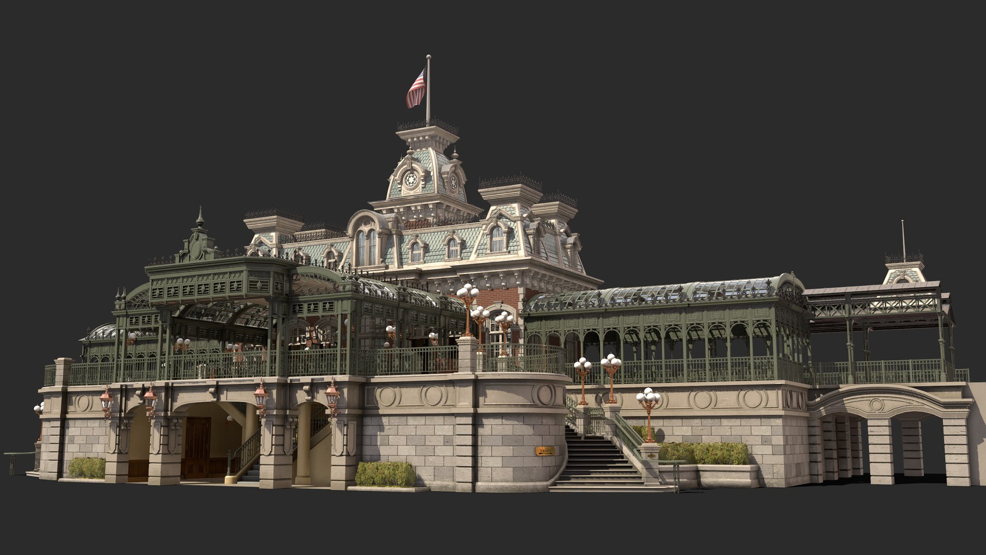 Railroad Main Street Station Interior 3D Model - TurboSquid 1642472