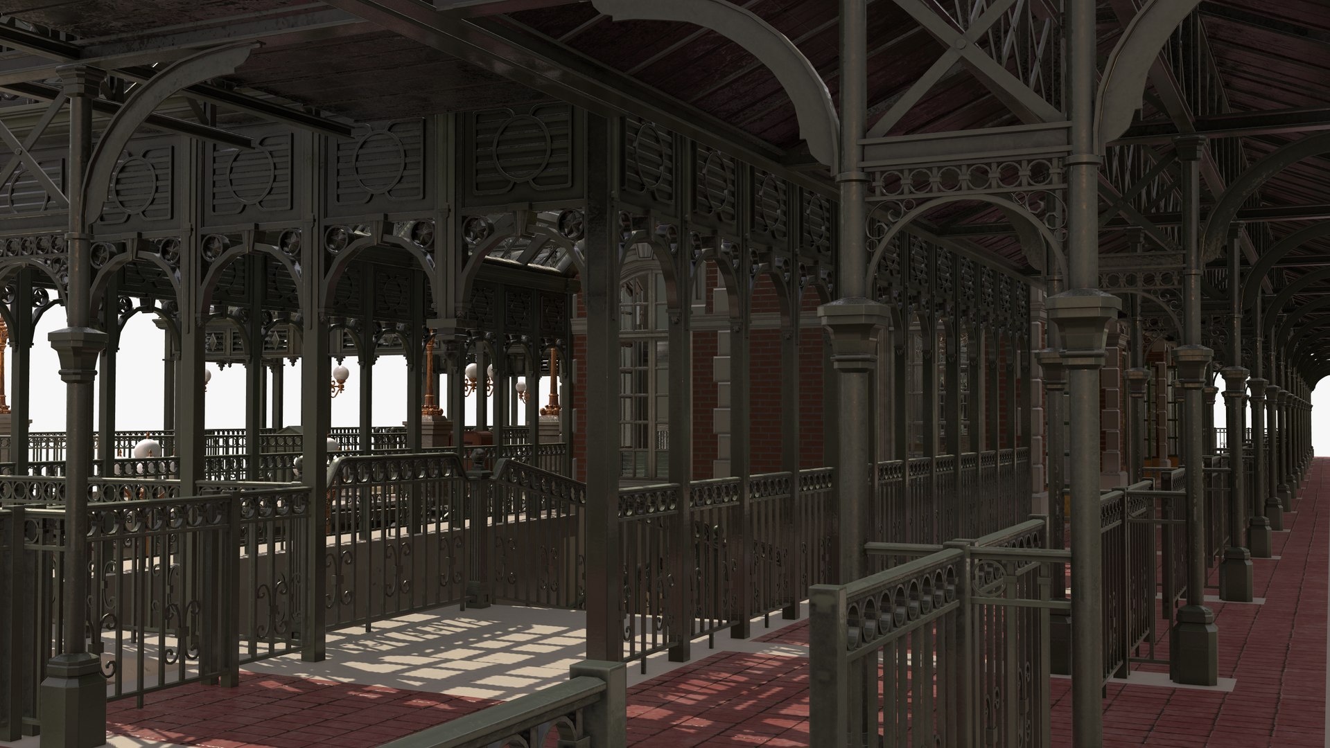 Railroad Main Street Station Interior 3D Model - TurboSquid 1642472