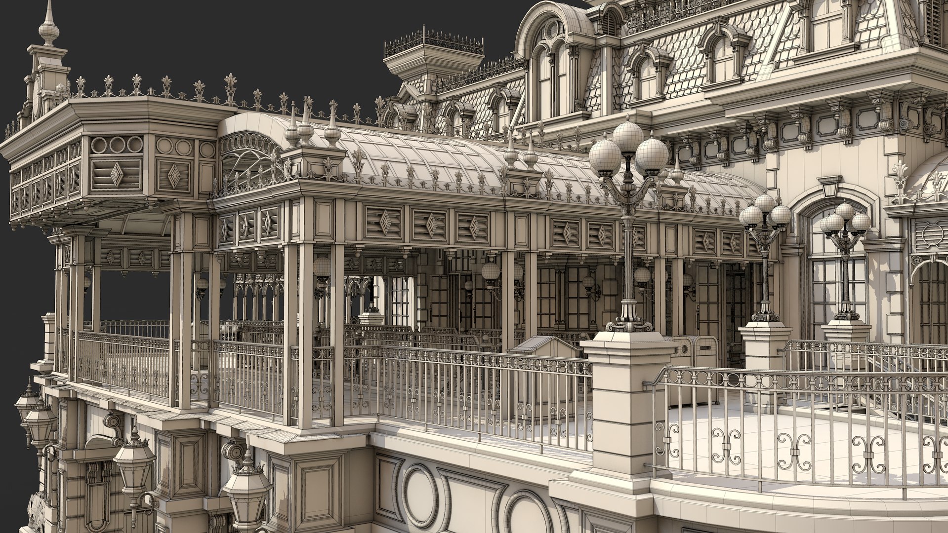 Railroad main street station interior 3D model - TurboSquid 1642472