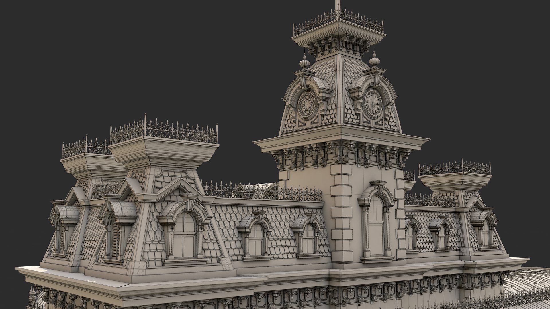 Railroad main street station interior 3D model - TurboSquid 1642472