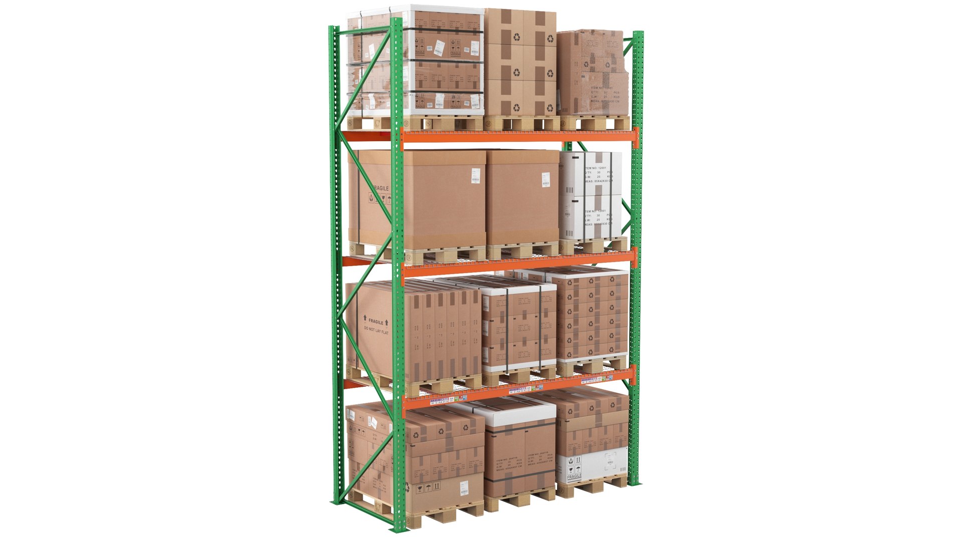 Warehouse Shelf With Pallets 3D Model - TurboSquid 2089088