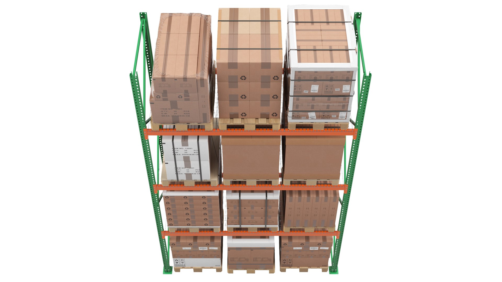 Warehouse Shelf With Pallets 3D Model - TurboSquid 2089088