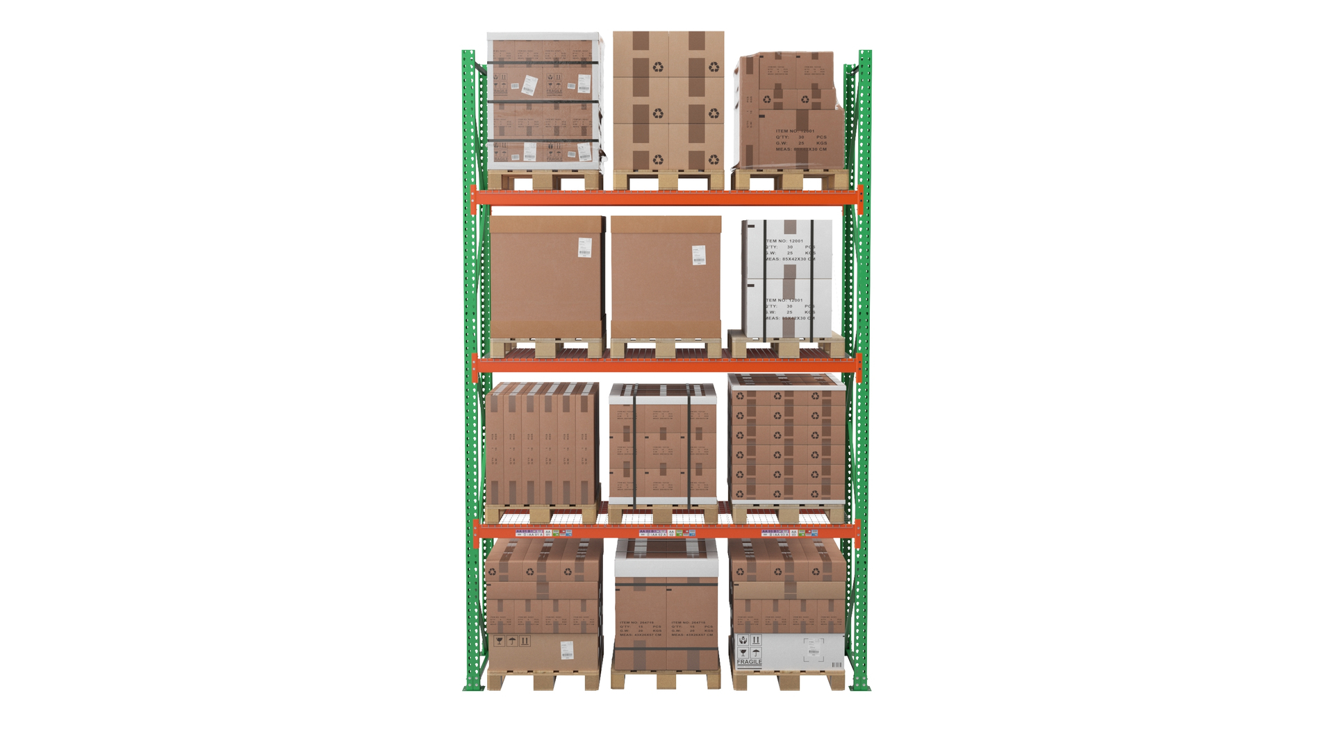 Warehouse Shelf With Pallets 3D Model - TurboSquid 2089088