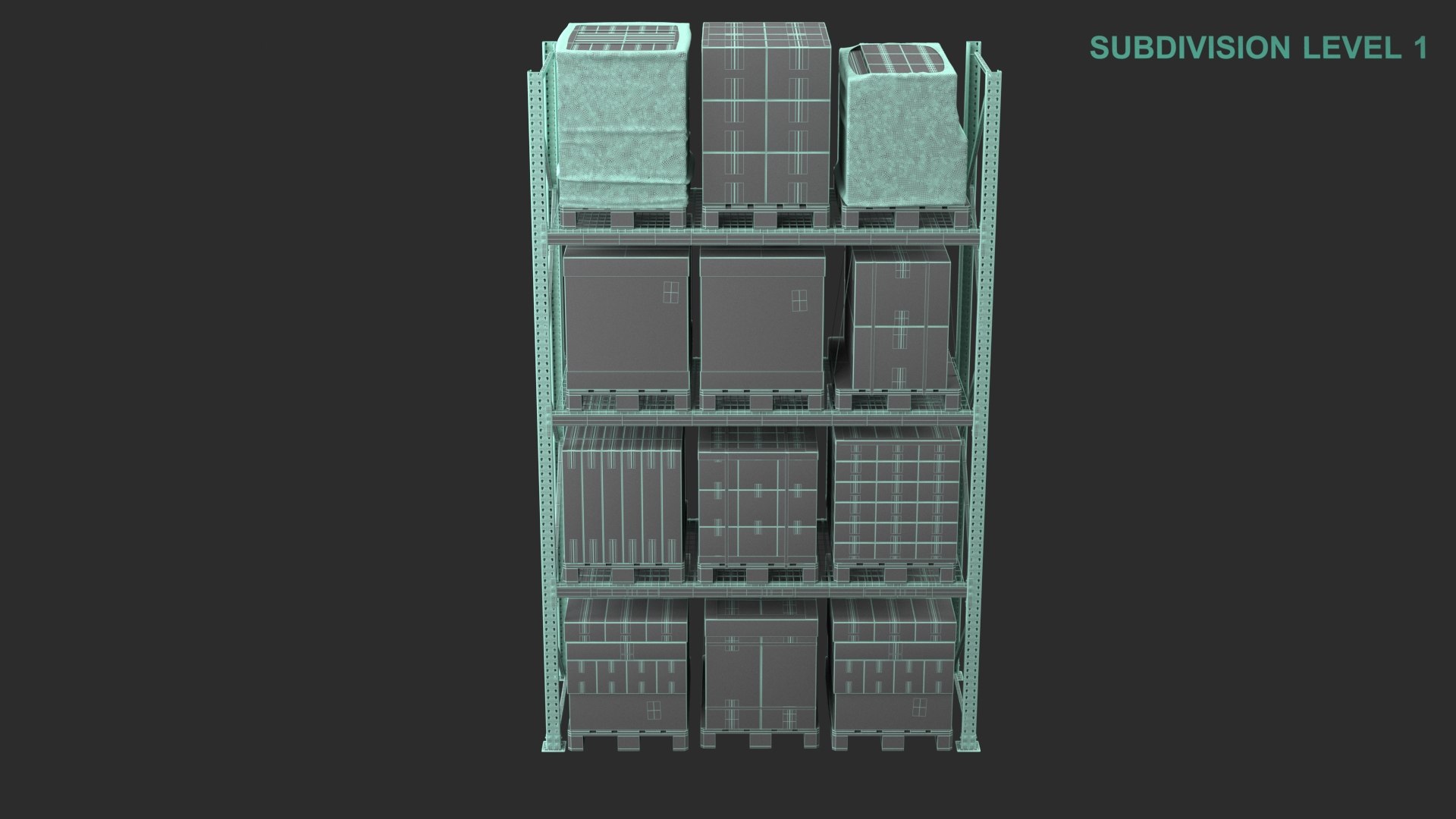 Warehouse Shelf With Pallets 3D Model - TurboSquid 2089088