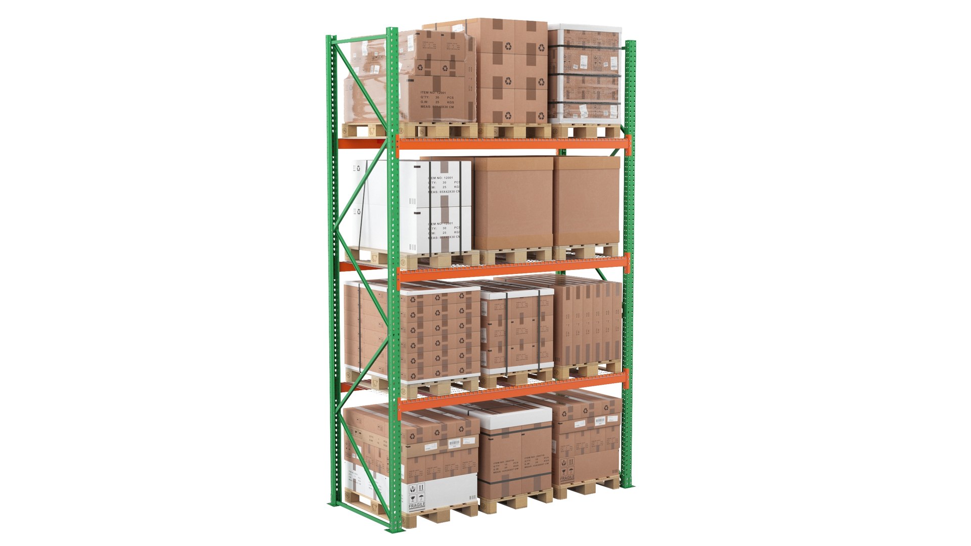 Warehouse Shelf With Pallets 3D Model - TurboSquid 2089088