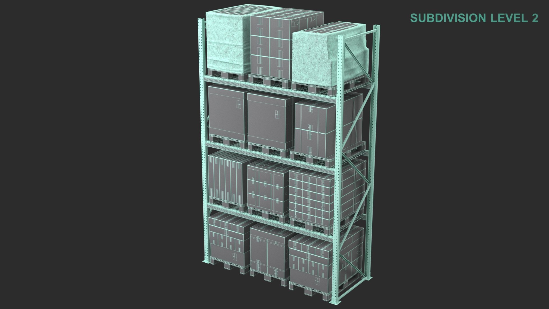 Warehouse Shelf With Pallets 3D Model - TurboSquid 2089088