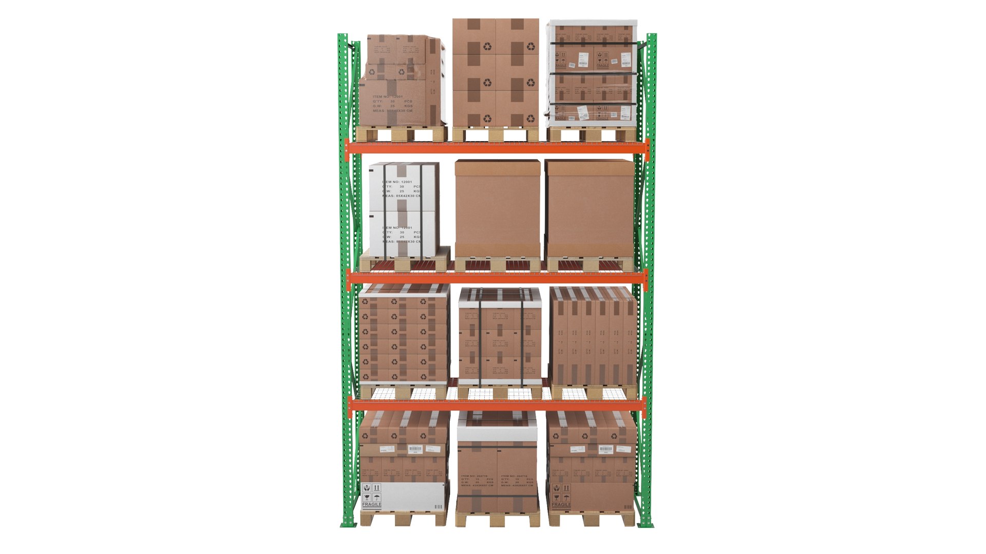 Warehouse Shelf With Pallets 3D Model - TurboSquid 2089088