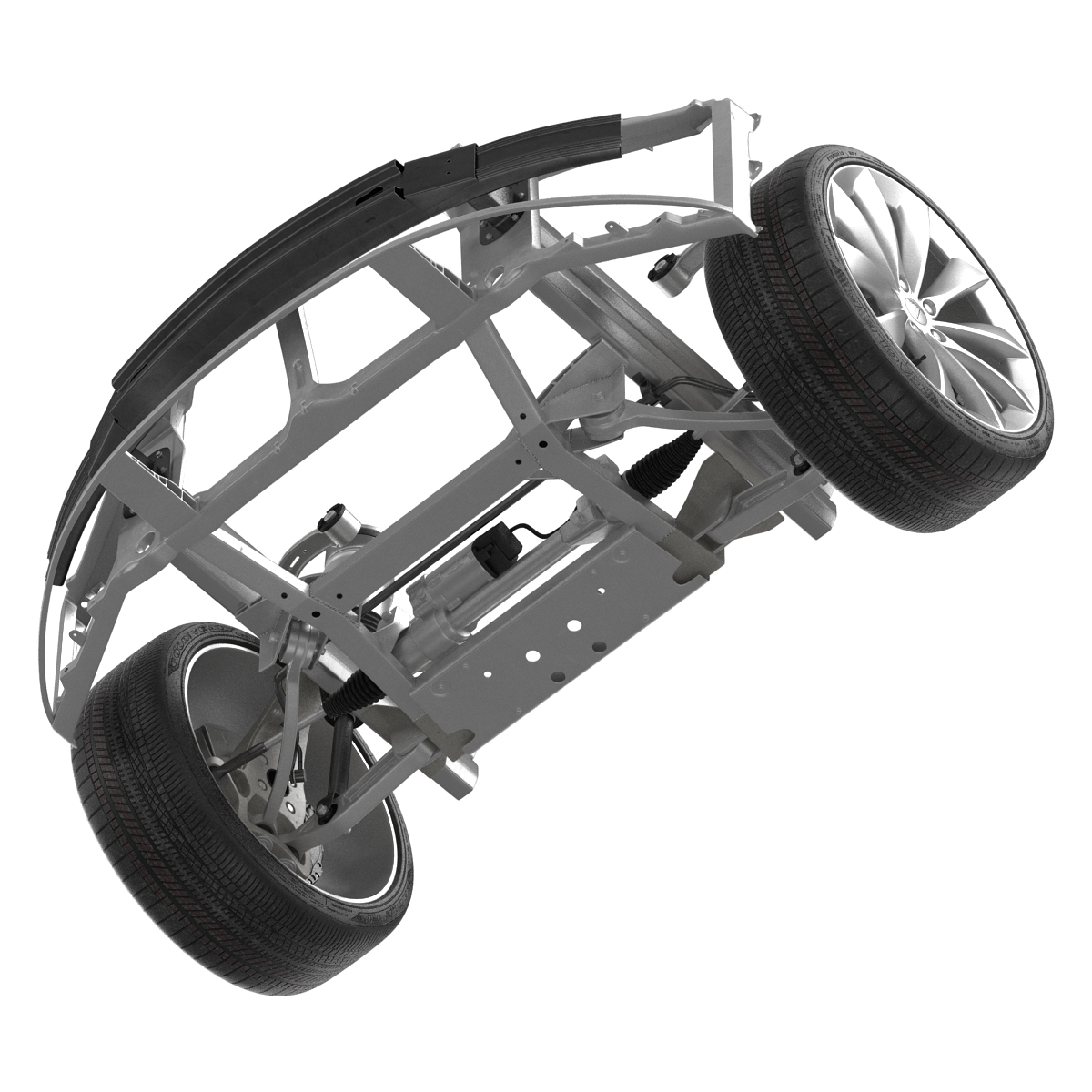 3d model of tesla s suspension modeled