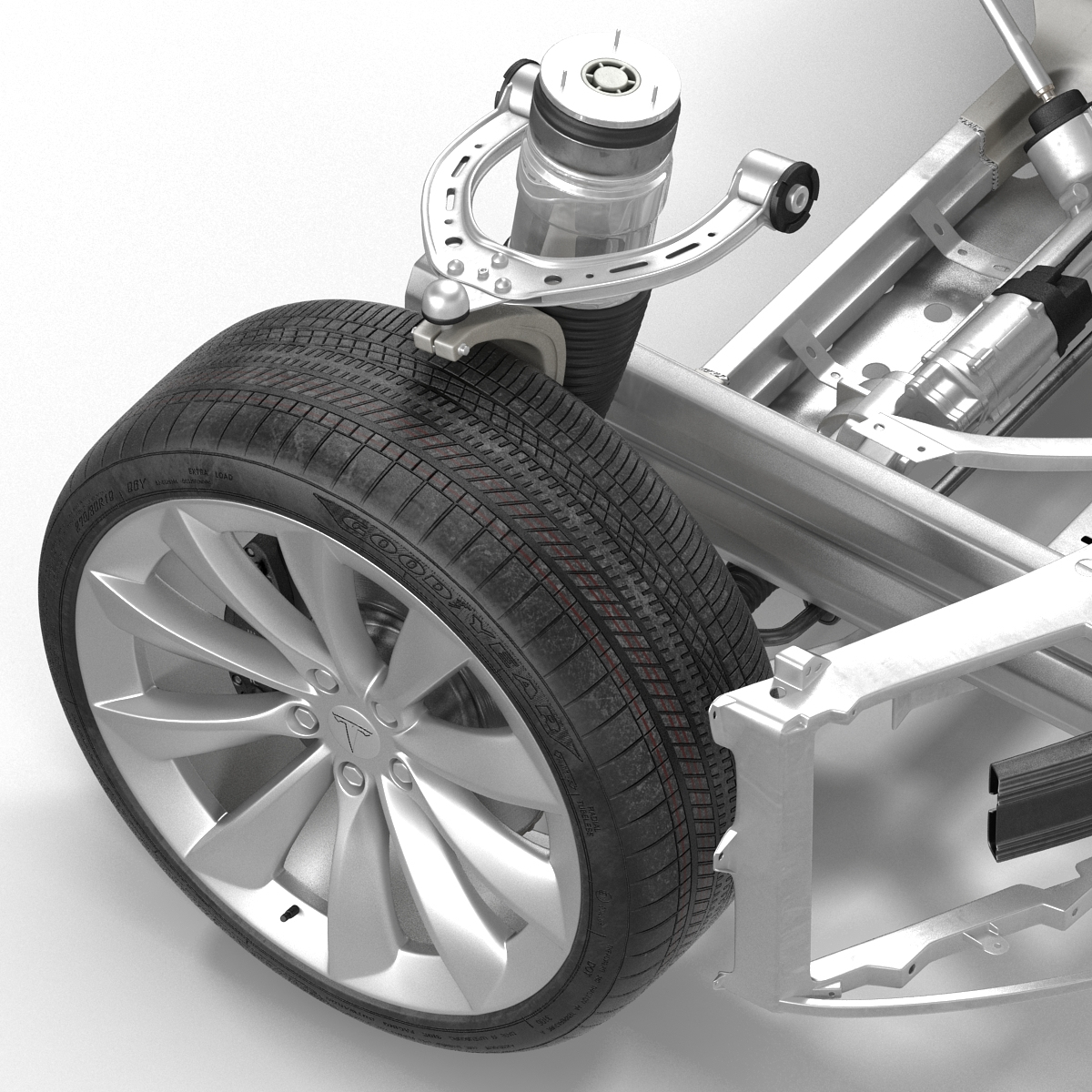 3d model of tesla s suspension modeled