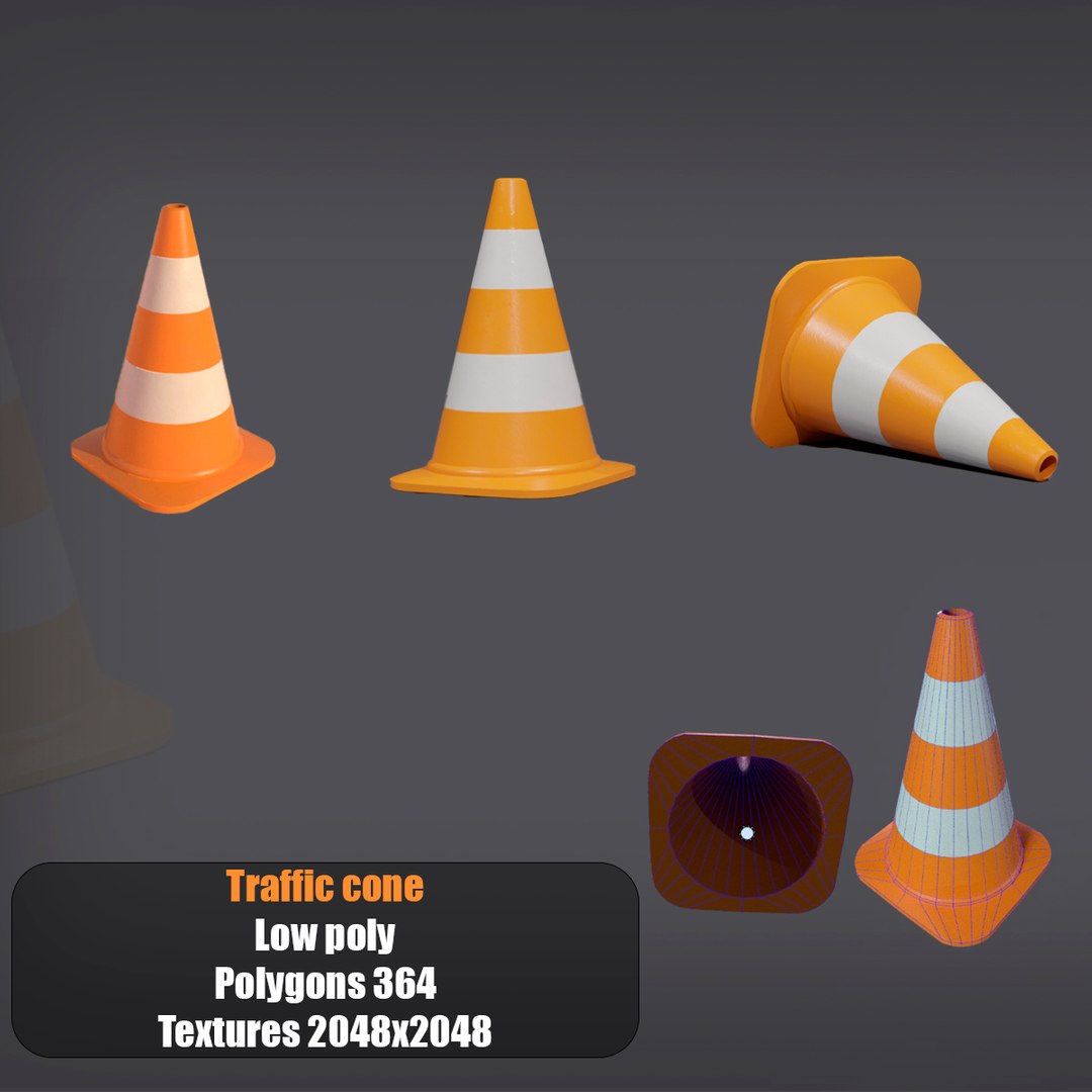 Traffic Coner - PBR Game Ready Model Low-poly 3D Model 3D Model ...