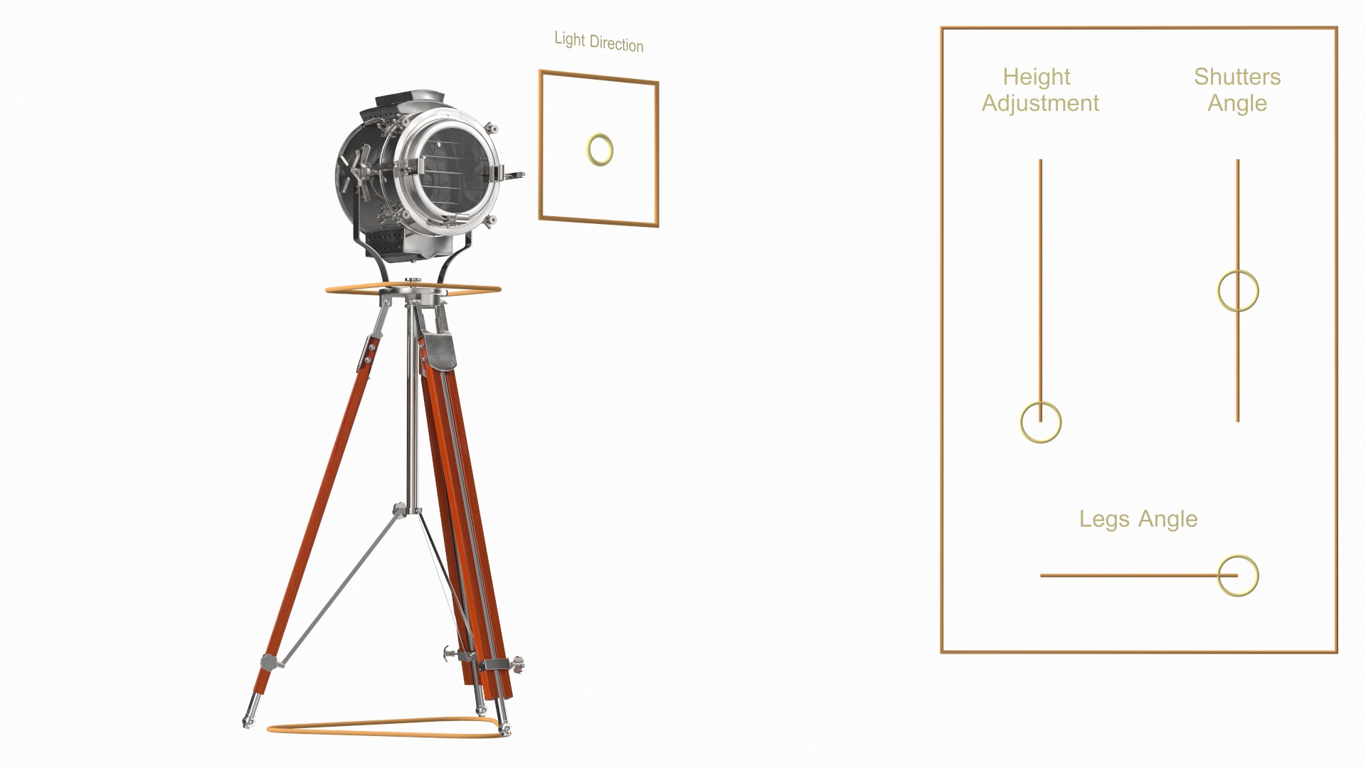 3D Retro Searchlight Lamp Wooden Tripod Rigged - TurboSquid 1957842
