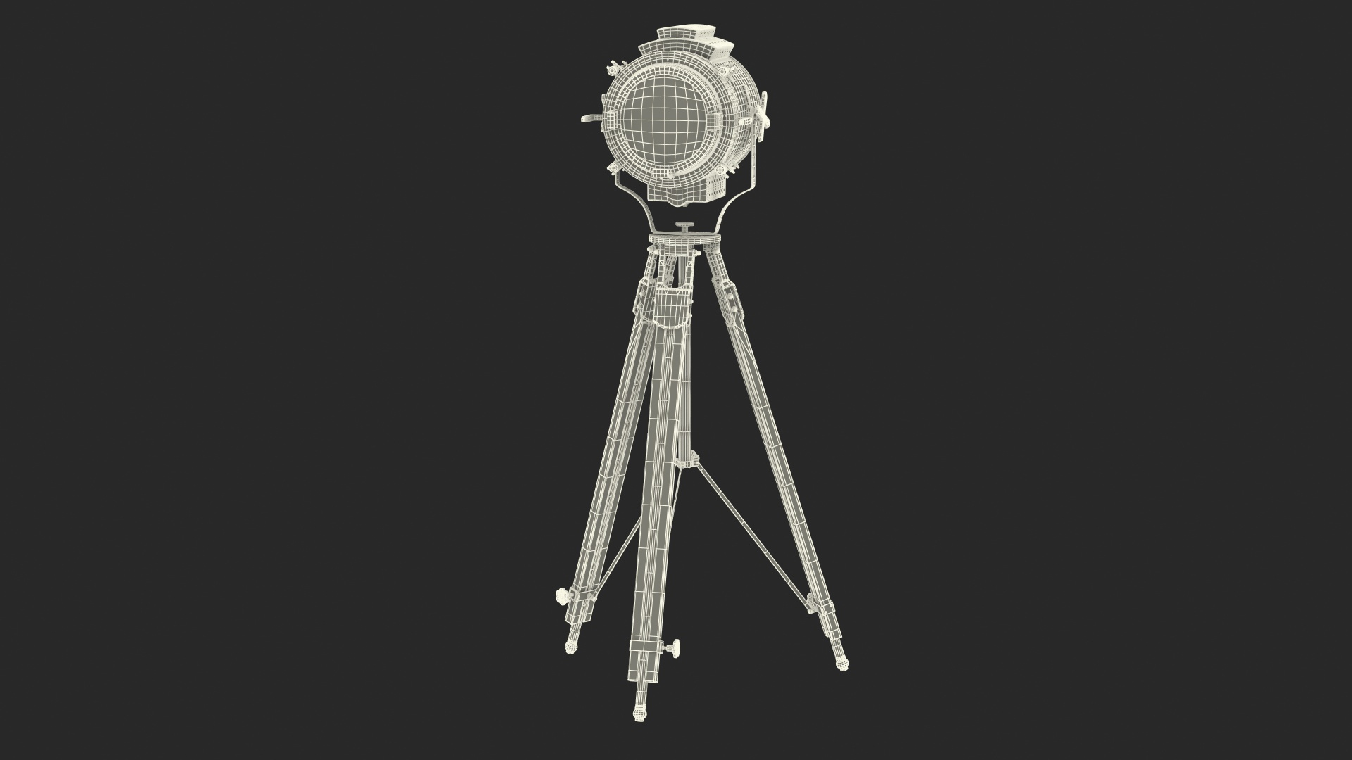 3D Retro Searchlight Lamp Wooden Tripod Rigged - TurboSquid 1957842