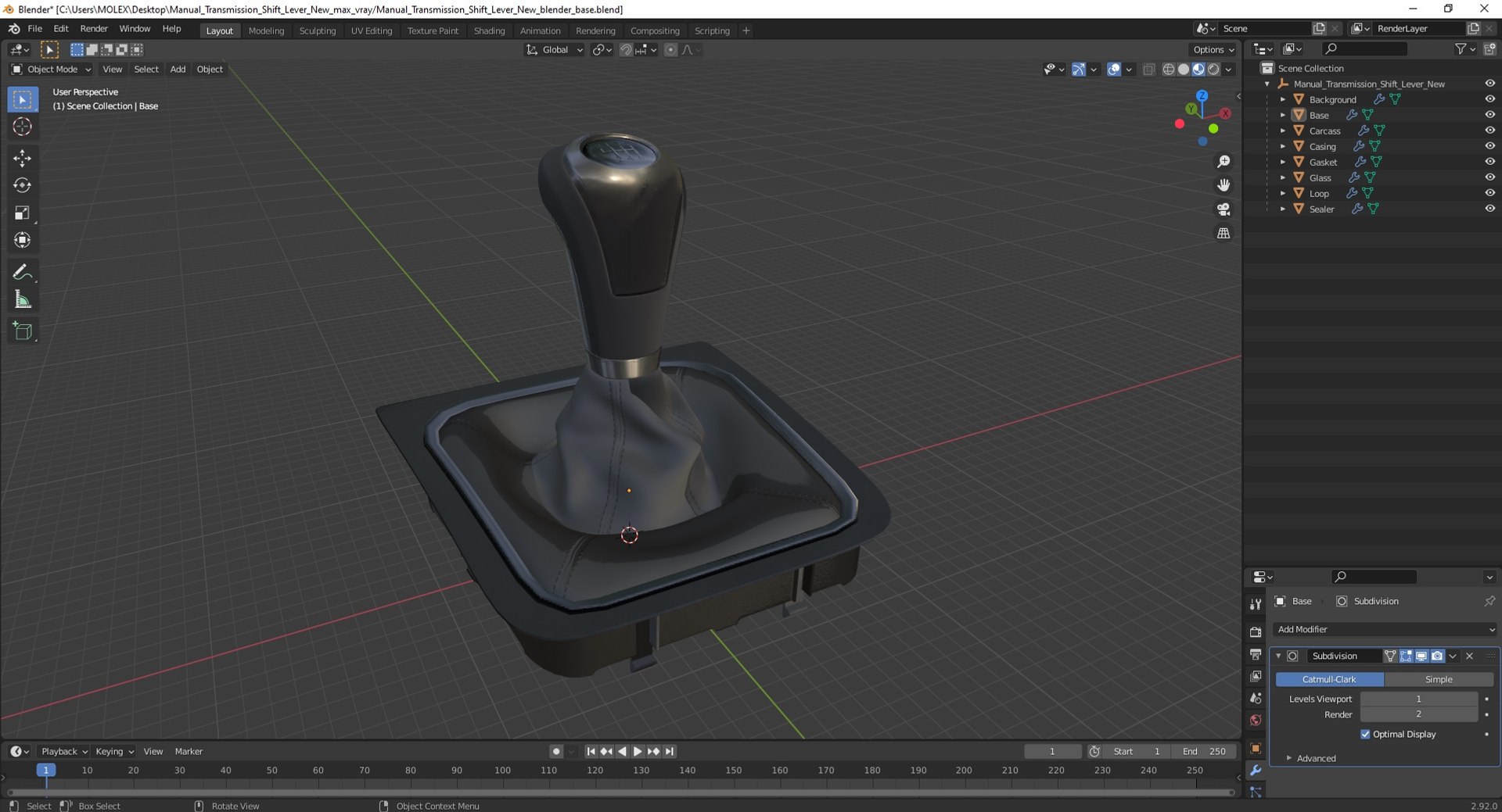 3D Manual Transmission Shift Lever New - TurboSquid 2070797