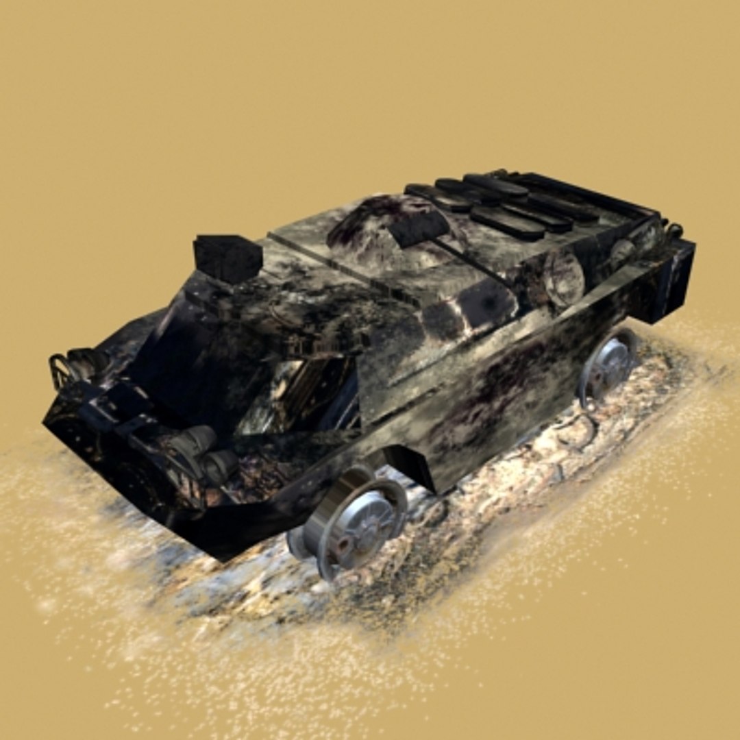 3d model burned brdm3