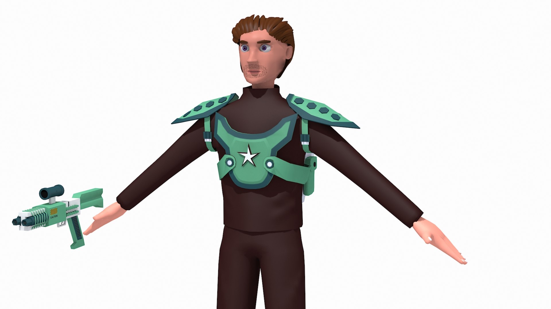 3D Cartoon Futuristic Soldier - TurboSquid 2180920