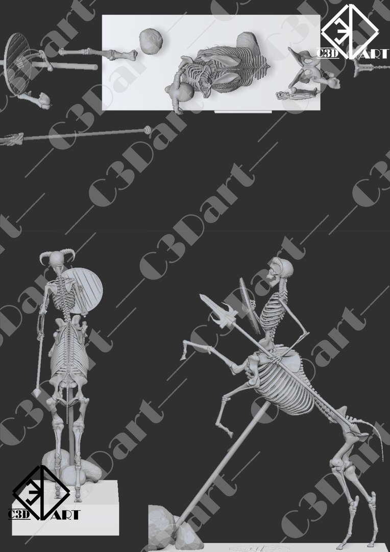 Centaur Warrior Skeleton 3D Model - TurboSquid 2292077