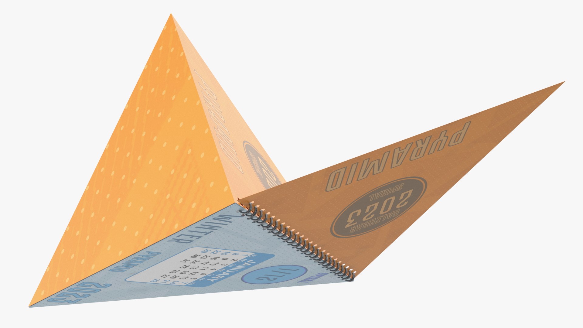 Spiral Pyramid Desk Calendar All Months 3D model - TurboSquid 2055037