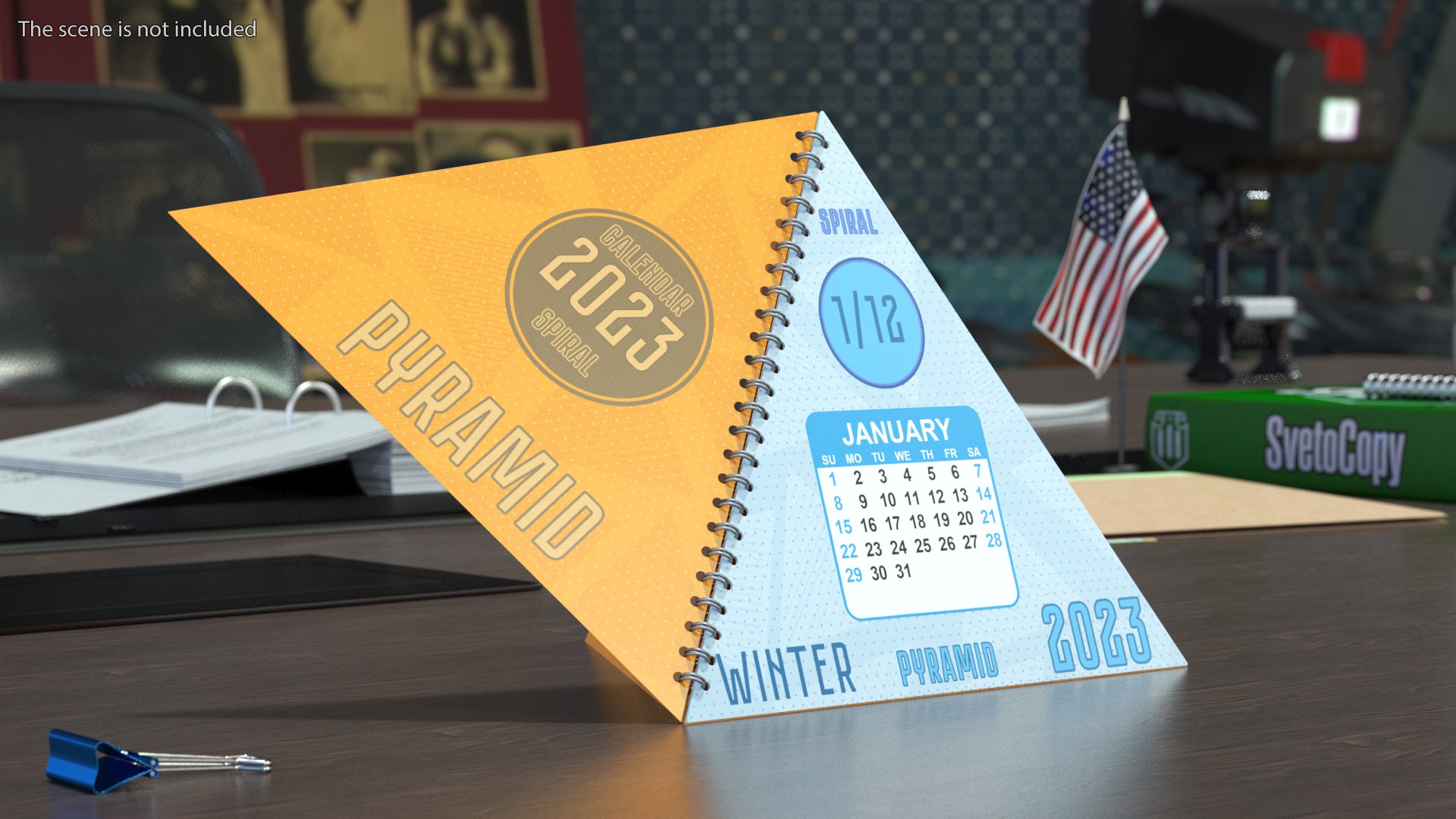 Spiral Pyramid Desk Calendar All Months 3D model - TurboSquid 2055037