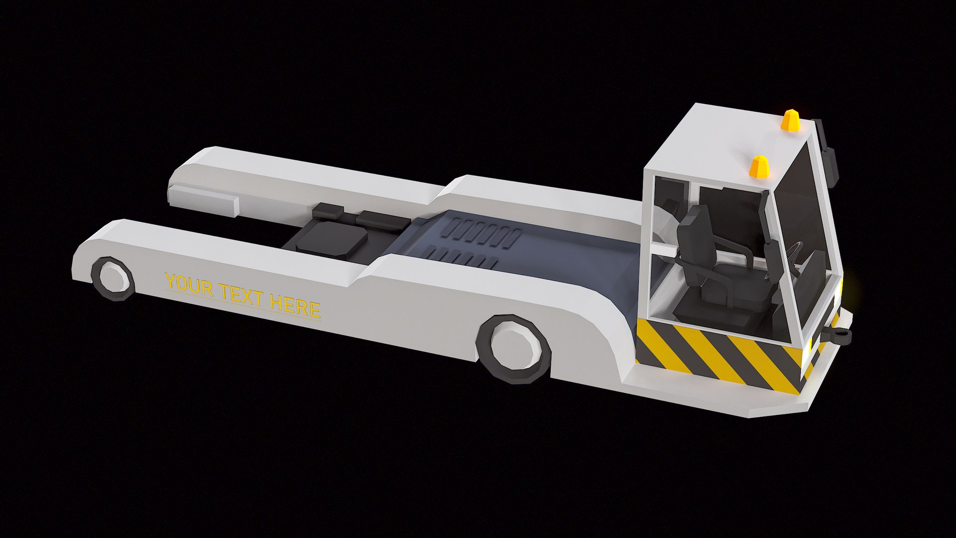 Aircraft Tractor 01 Cartoon Lowpoly Airport Vehicle PBR 3D Model ...