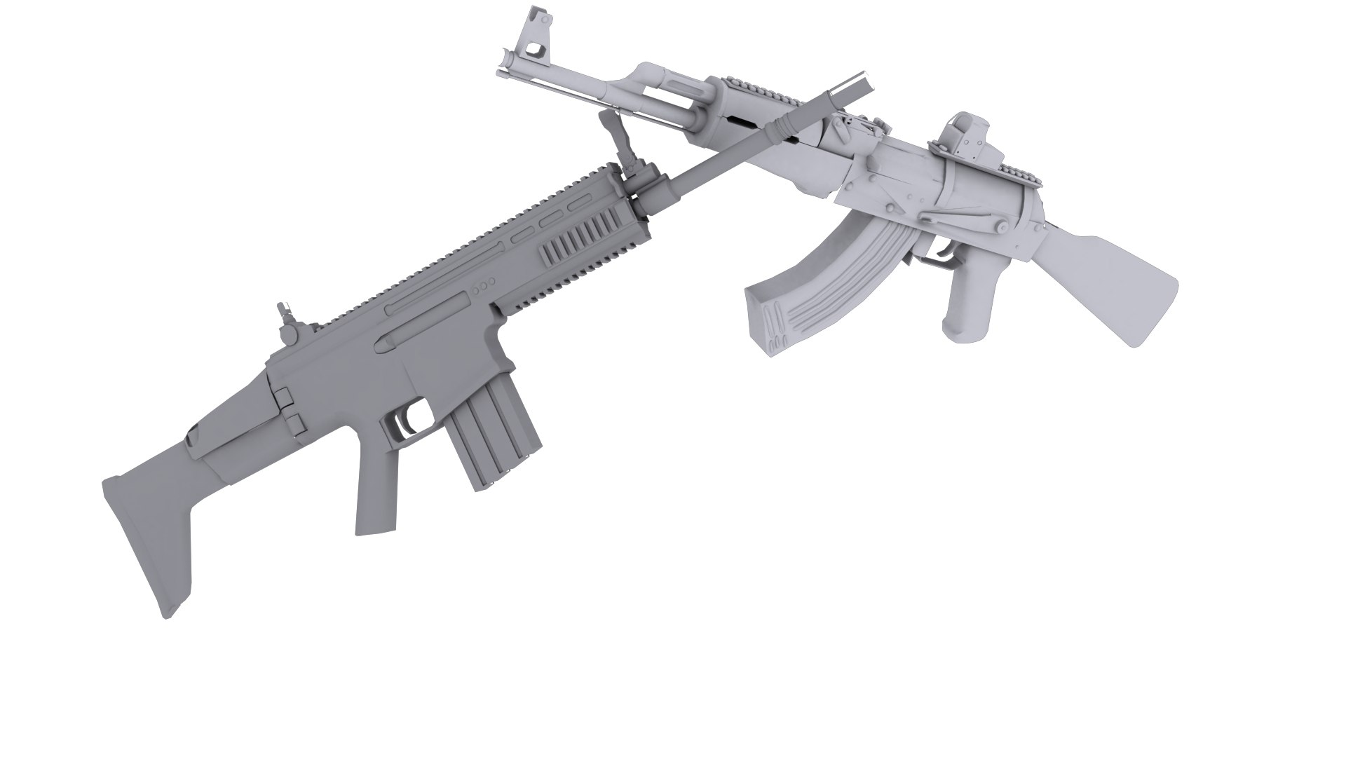 3d Model Of Scar-h Ak 25000 Polys