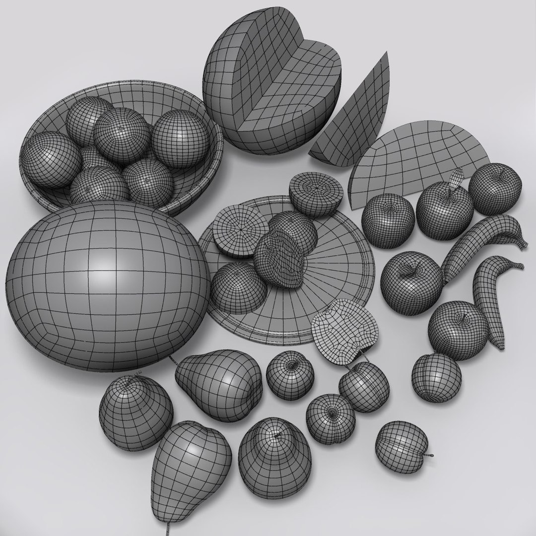 Regular Fruits Apples Pear 3d Model