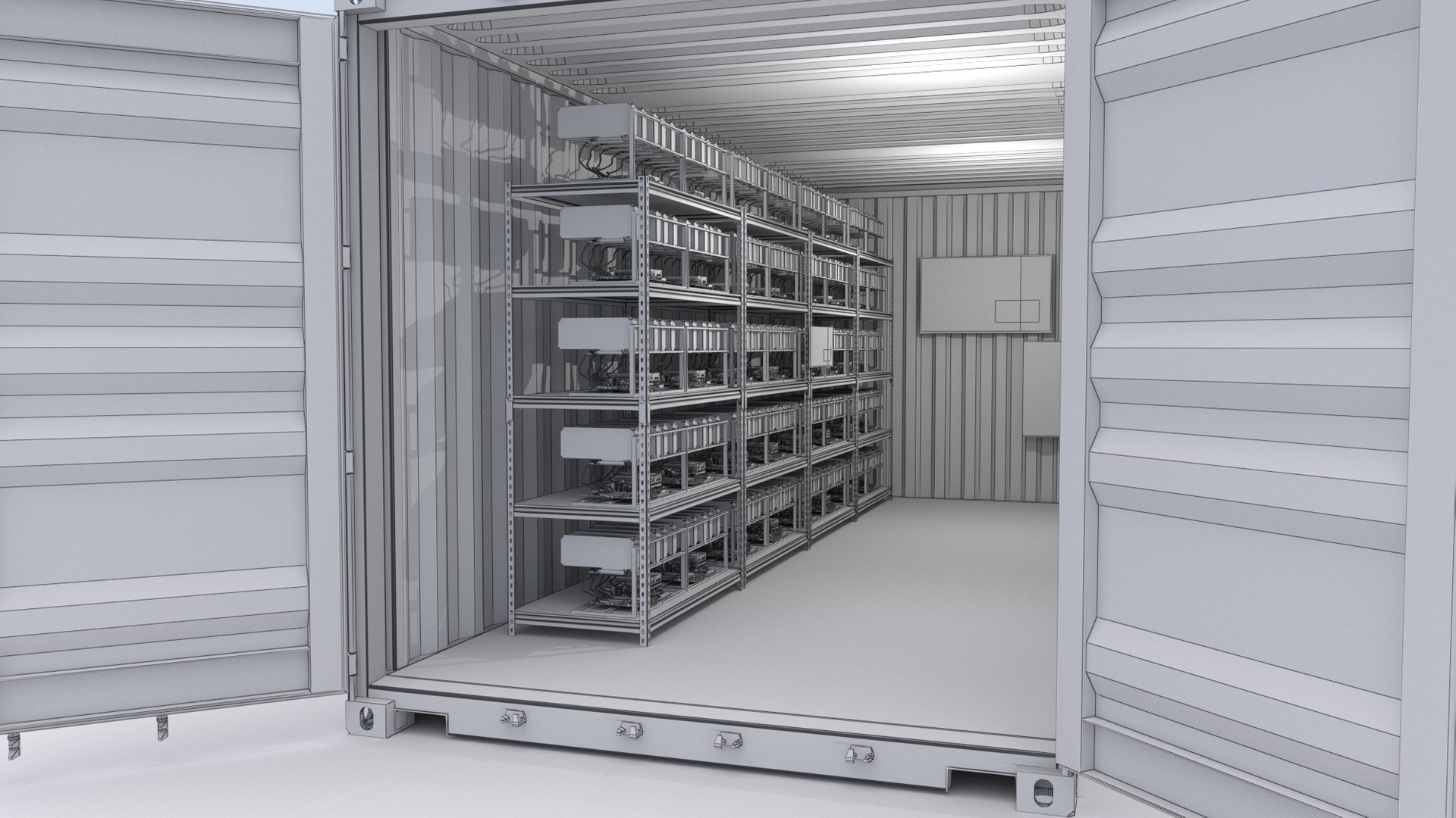 3D Mining Farm Container With Solar Panel - TurboSquid 1815658